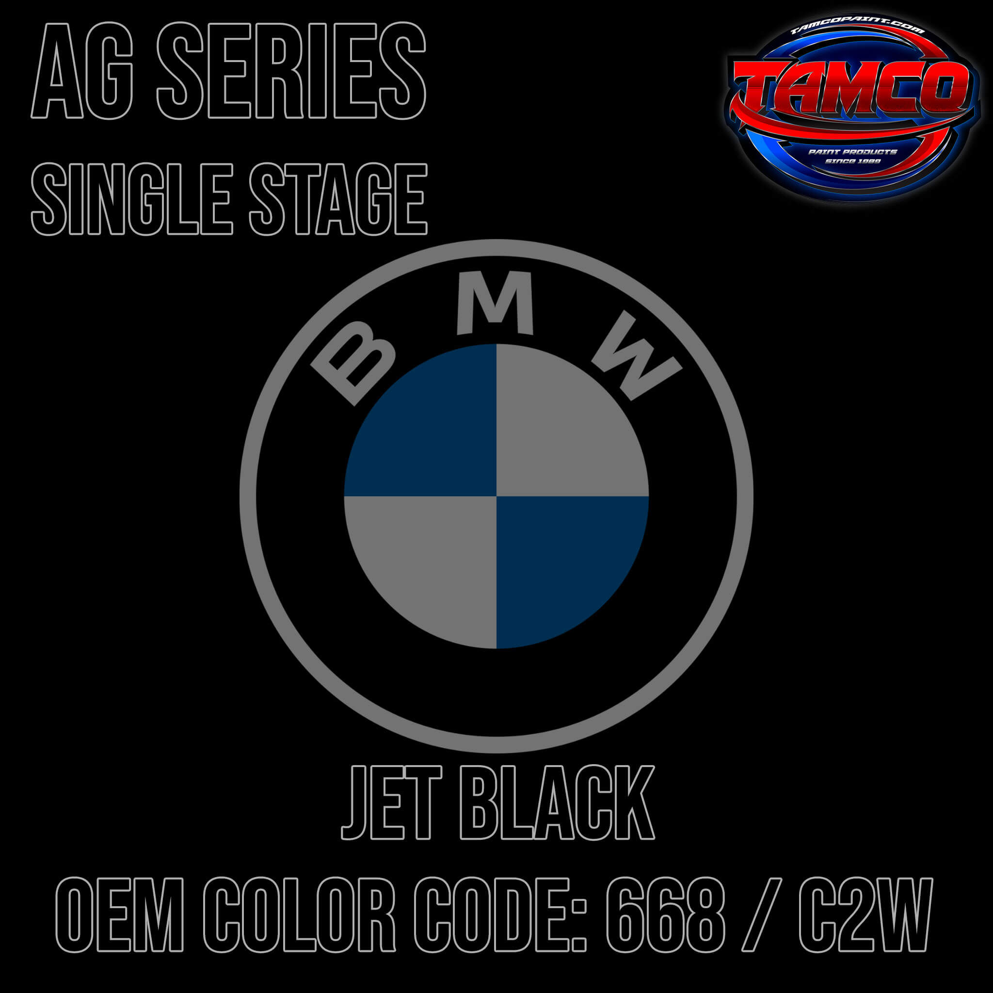 BMW Jet Black | 668 / C2W | 1991-2022 | OEM AG Series Single Stage