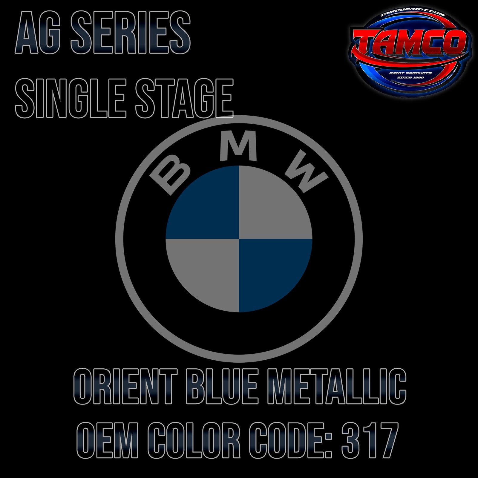 BMW Orient Blue Metallic | 317 | 1994-2005 | OEM AG Series Single Stag