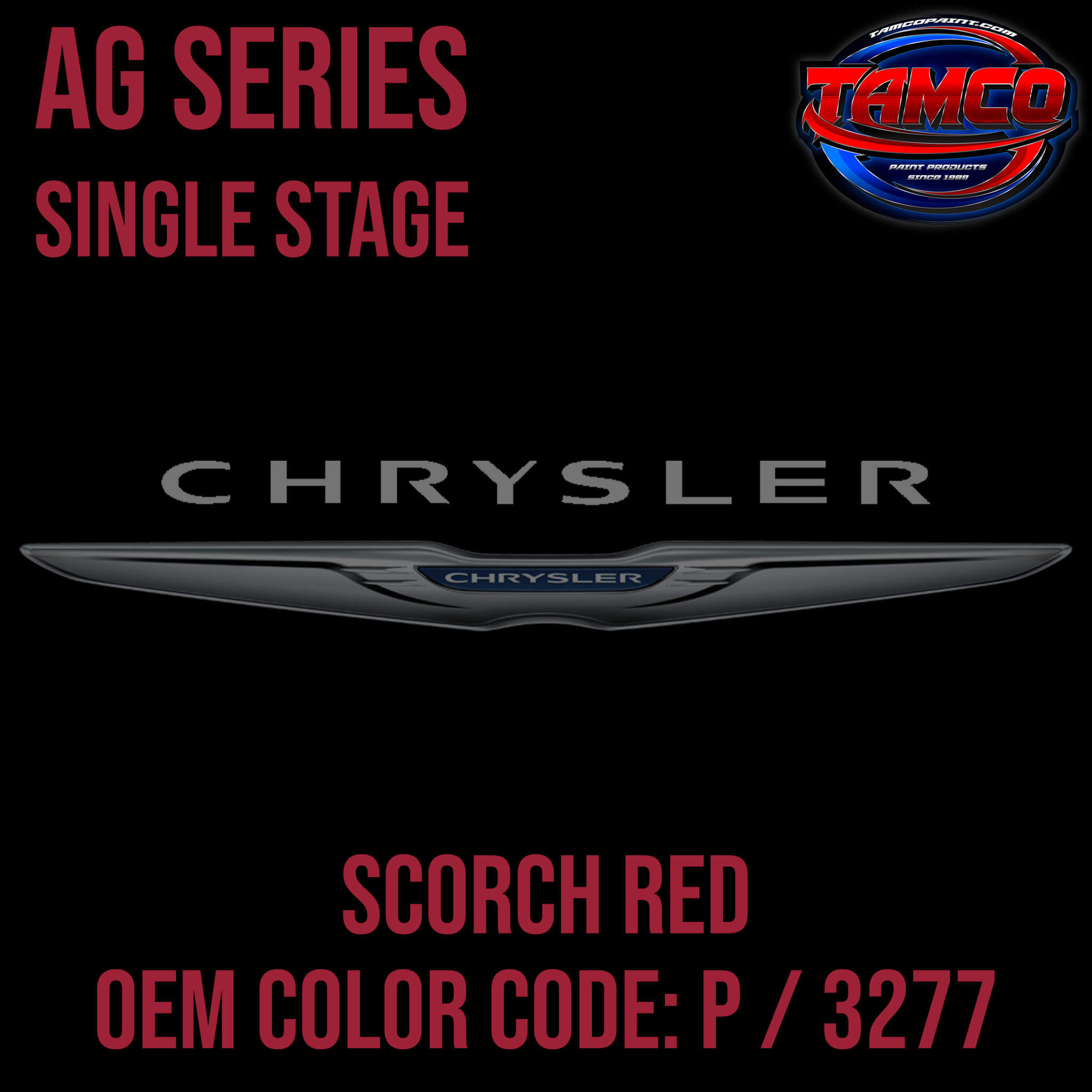 Chrysler Scorch Red | P / 3277 | 1966-1968 | OEM AG Series Single Stag