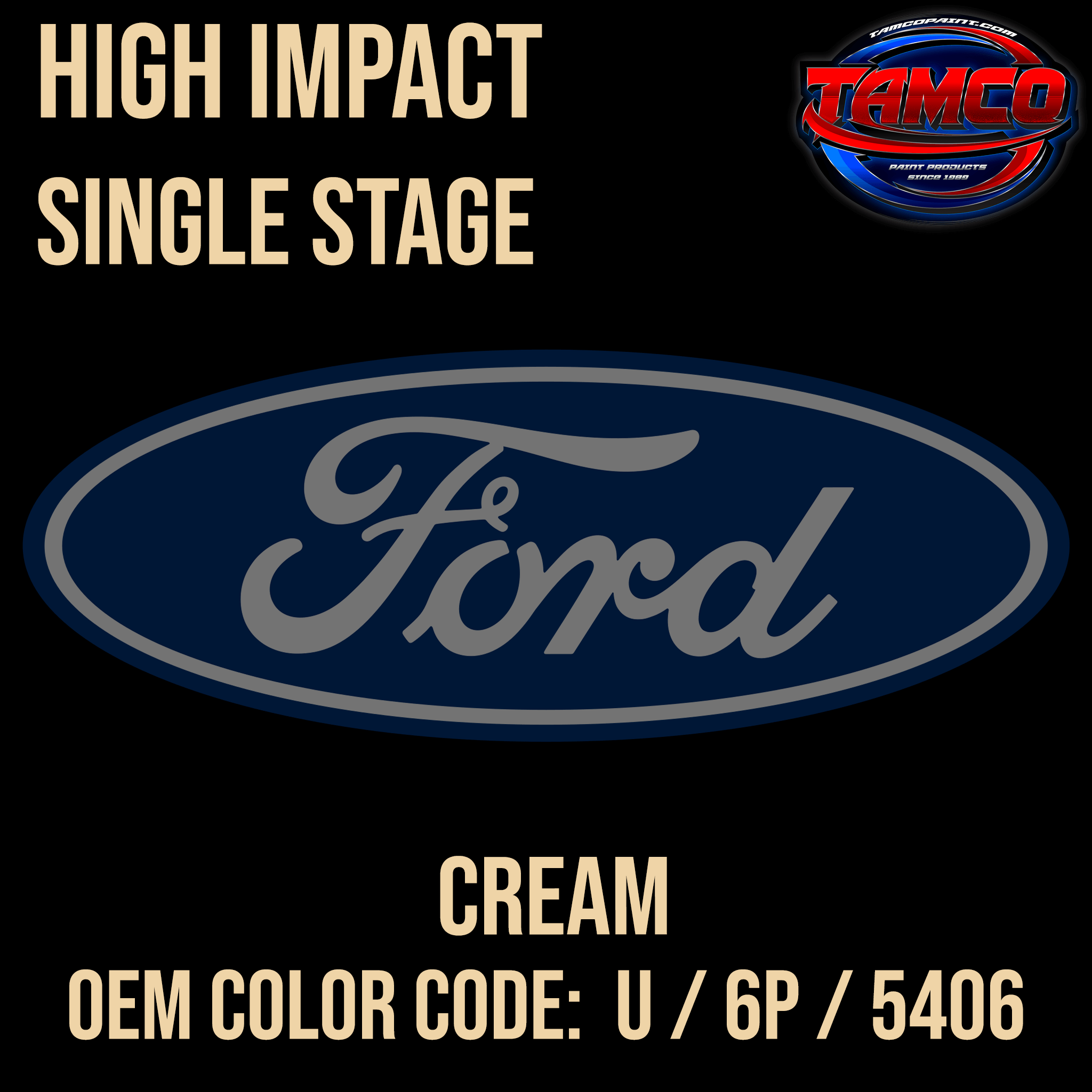 Ford Cream | U / 6P / 5406 | 1976-1979 | OEM High Impact Single Stage