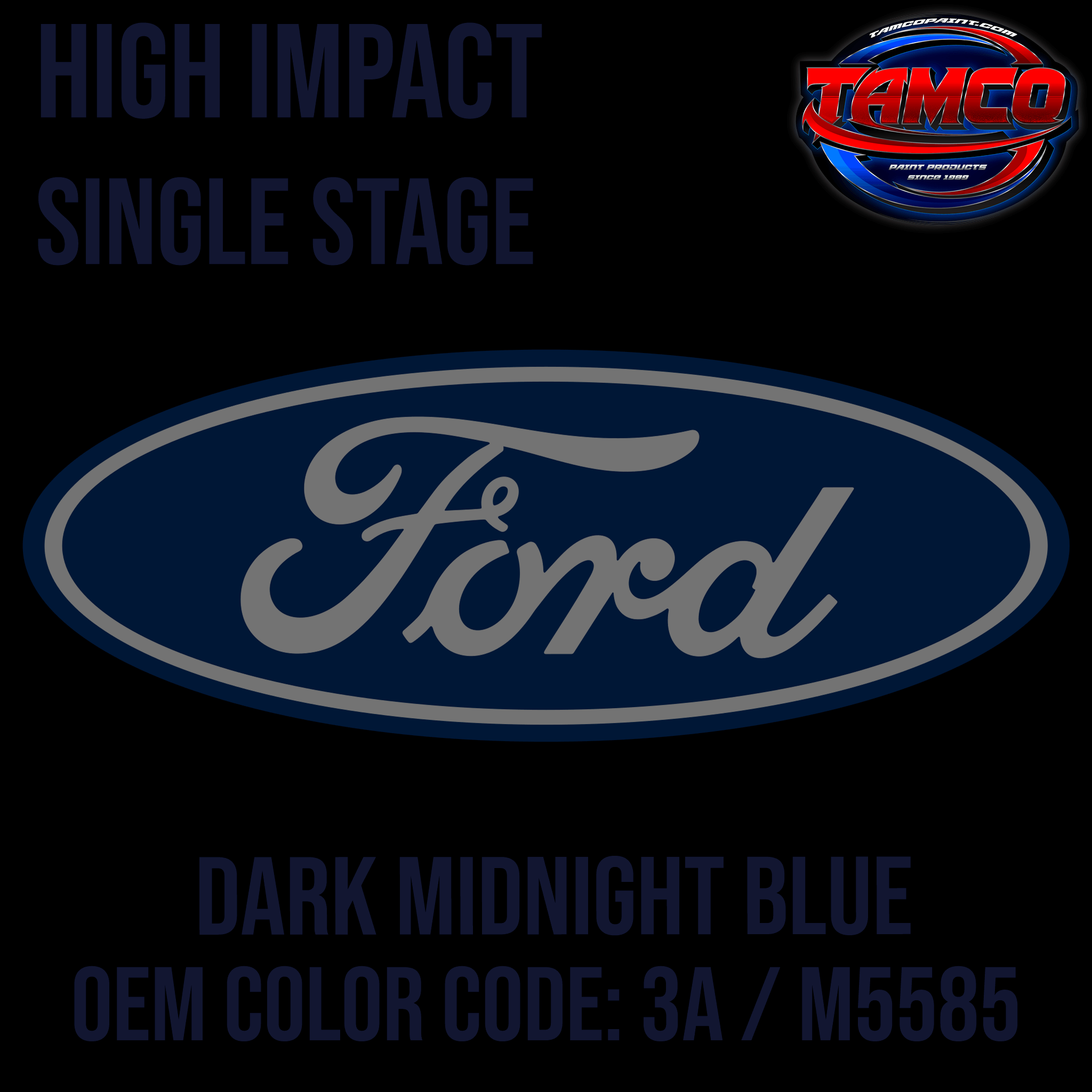 Ford Dark Midnight Blue | 3A / M5585 | 1978 | OEM High Impact Single S