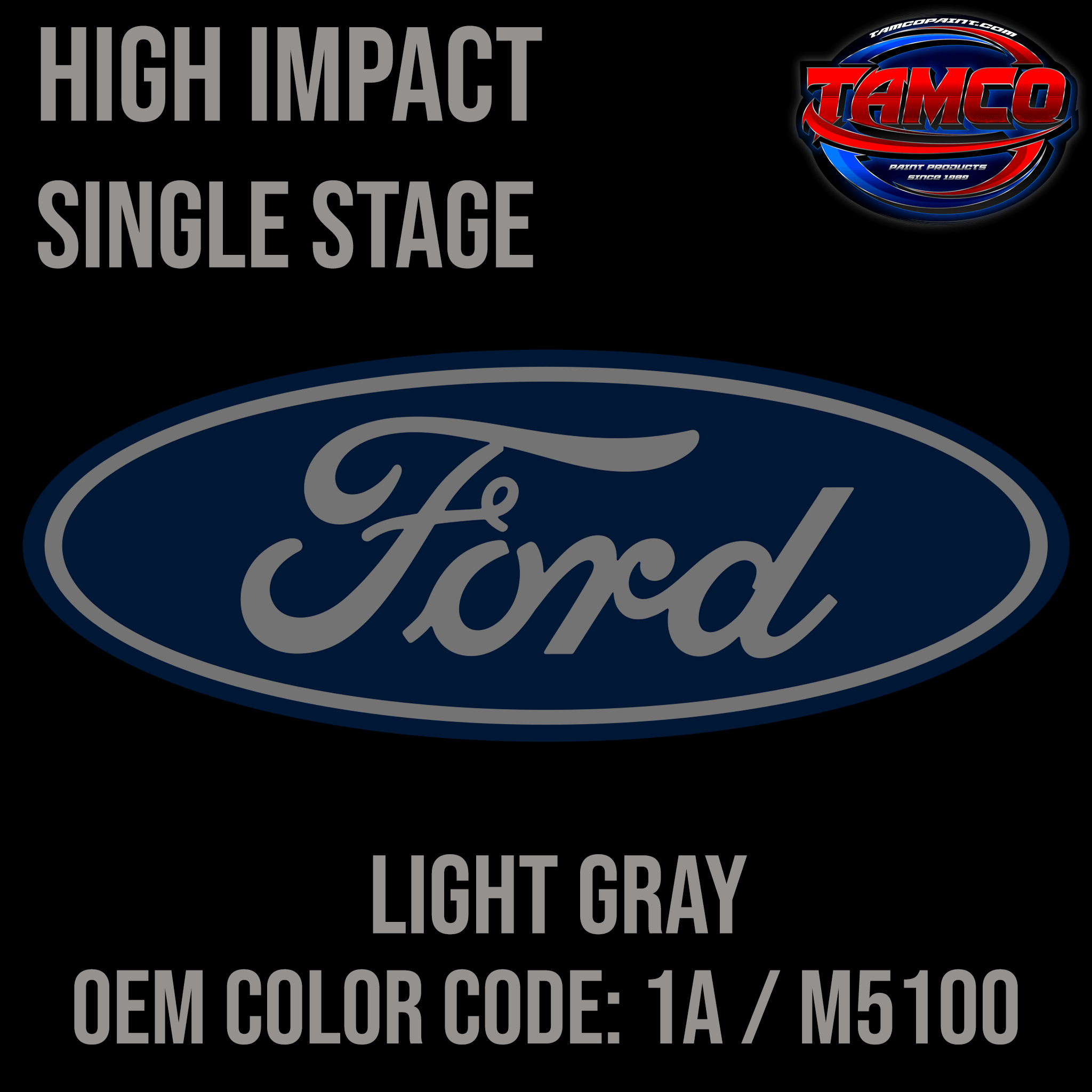 Ford Light Gray | 1A / M5100 | 1972-1990 | OEM High Impact Single Stag