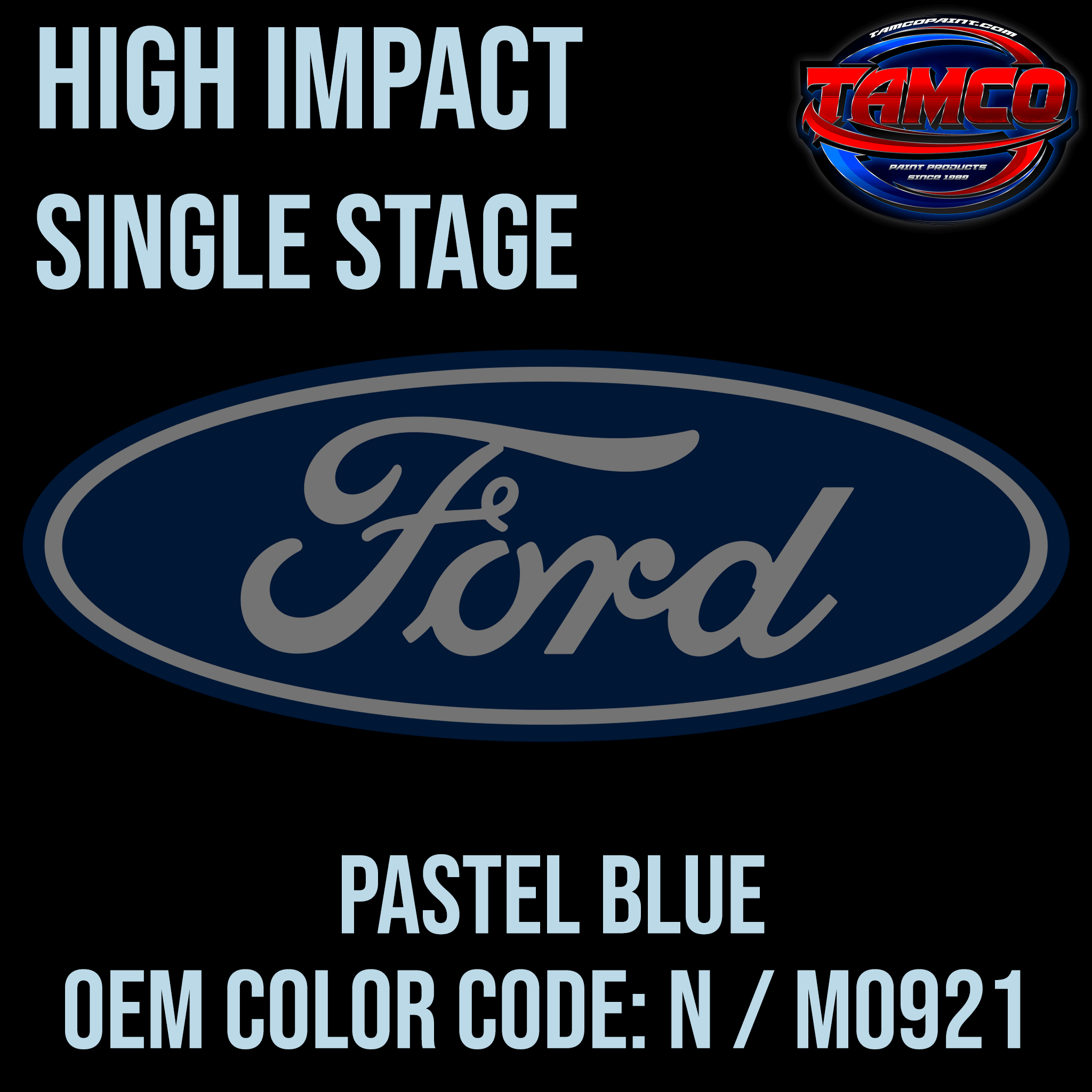 Ford Pastel Blue | N / M0921 | 1968-1990 | OEM High Impact Single Stag