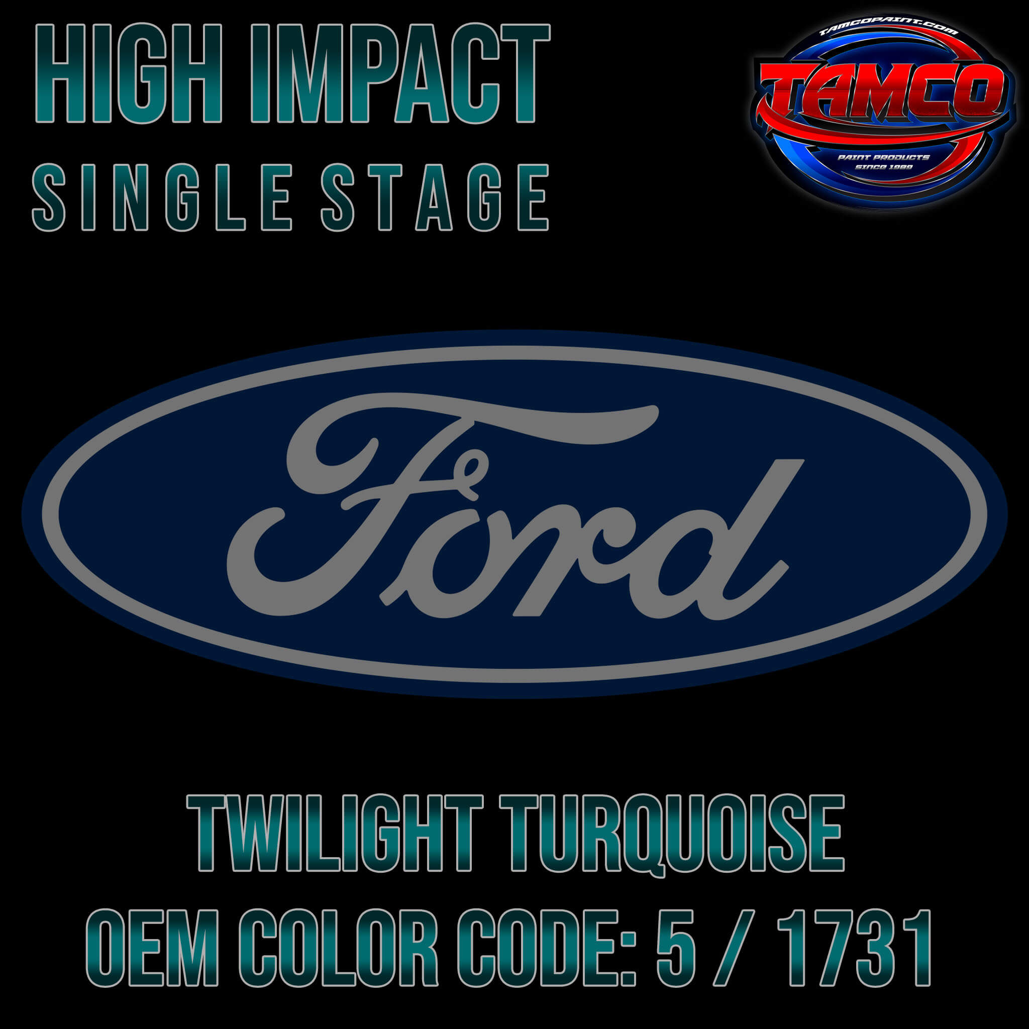 Ford Twilight Turquoise | 5 / 1731 | 1964-1965 | OEM High Impact Singl