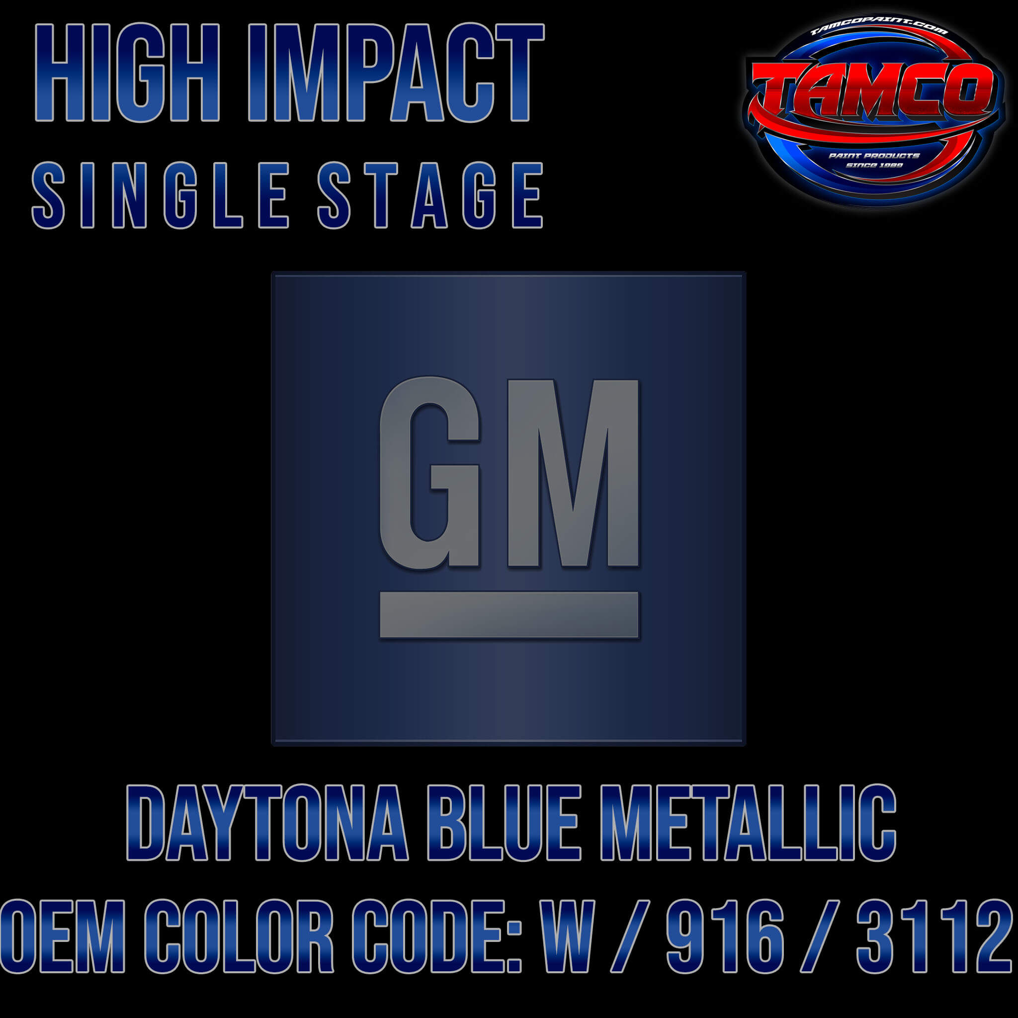 GM Daytona Blue Metallic | W / 916 / 3112 | 1963-1964 | OEM High Impac