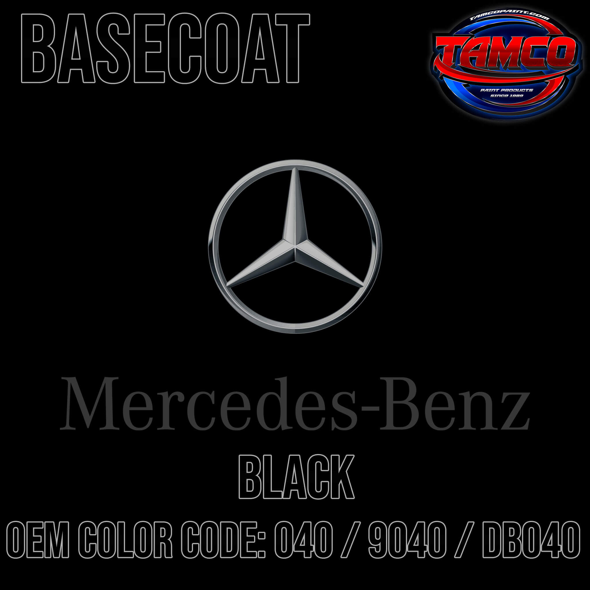 Mercedes Benz Black | 040 / 9040 / DB040 | 1980-2001 | OEM Basecoat