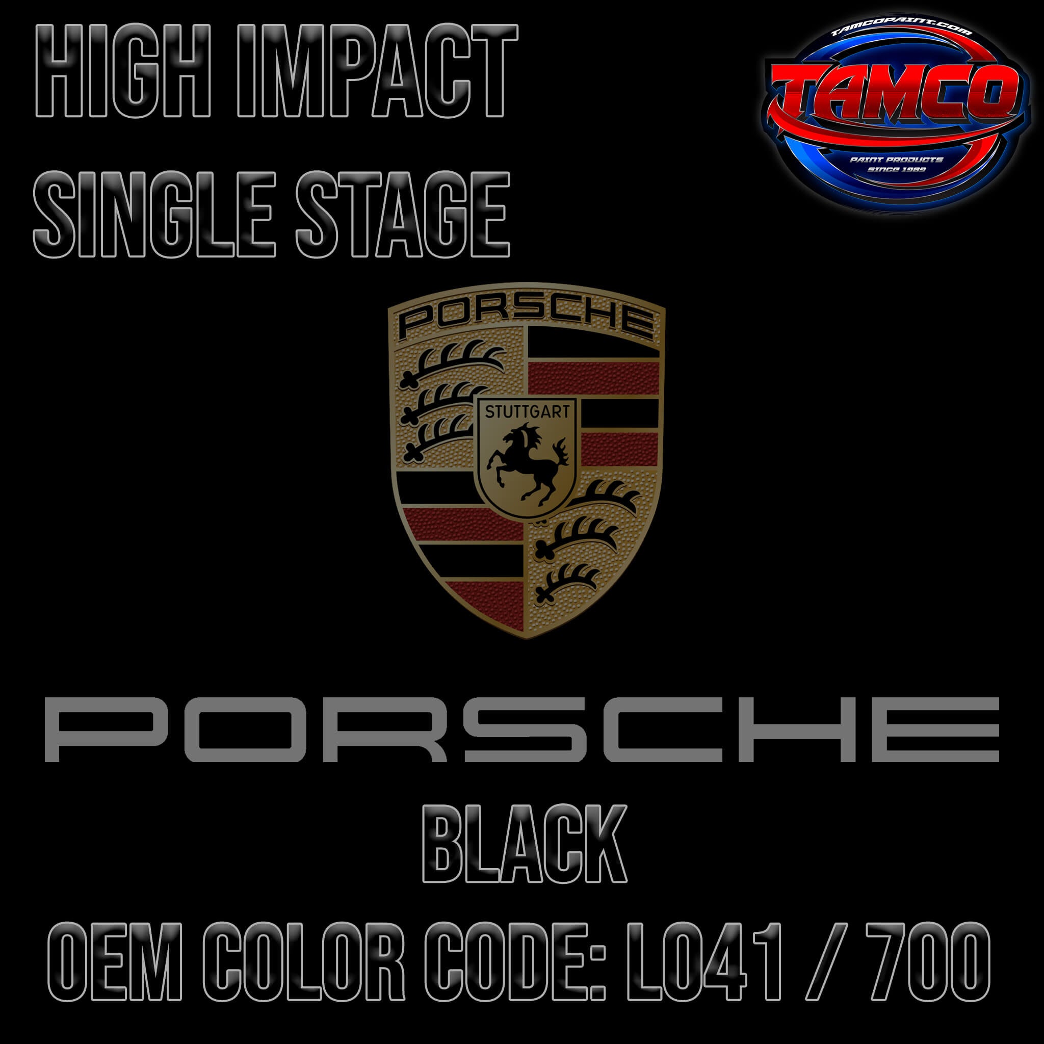 Porsche Black | L041 / 700 | 1969-1993 | OEM High Impact Series Single