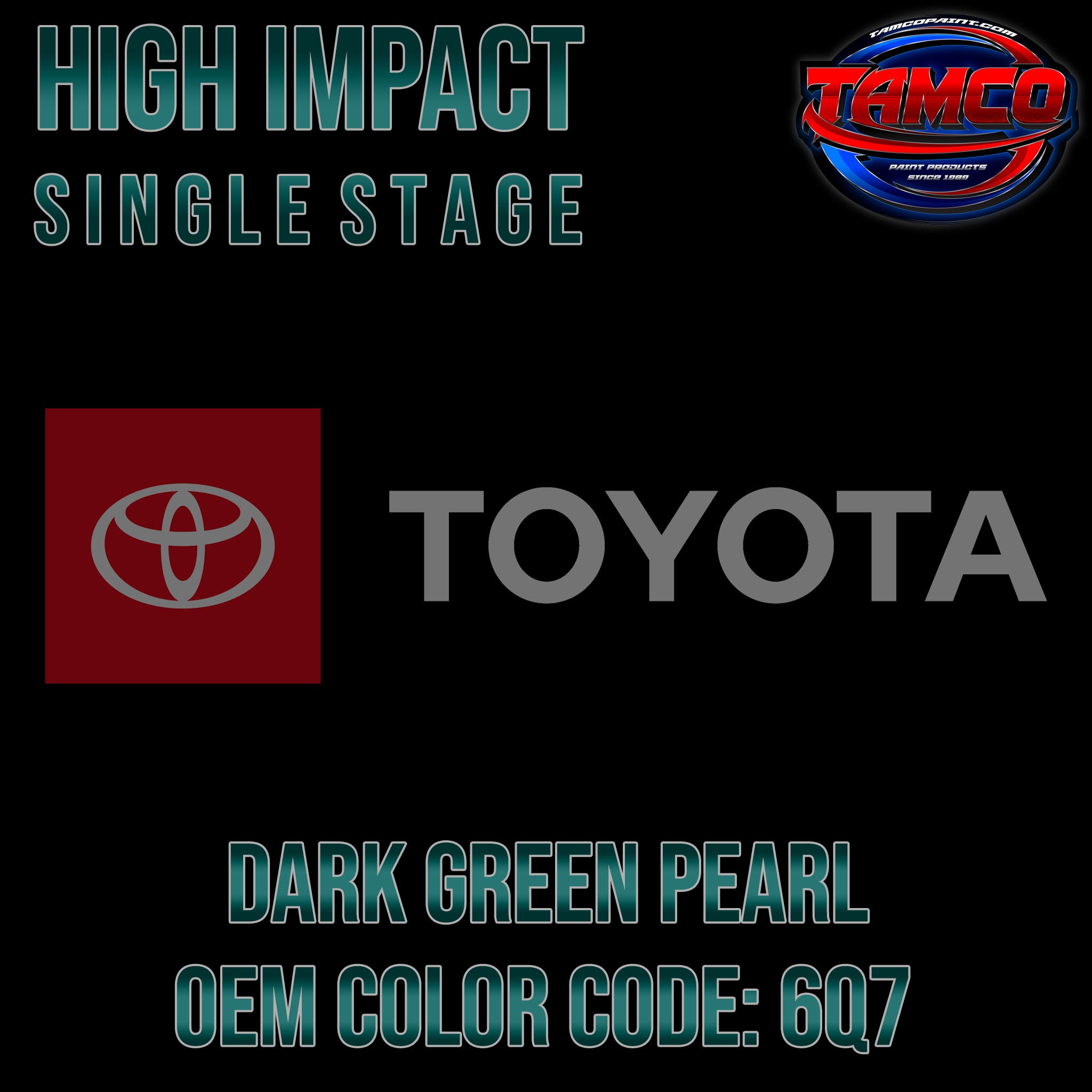 Toyota Dark Green Pearl | 6Q7 | 1998-2005 | OEM High Impact Single Sta