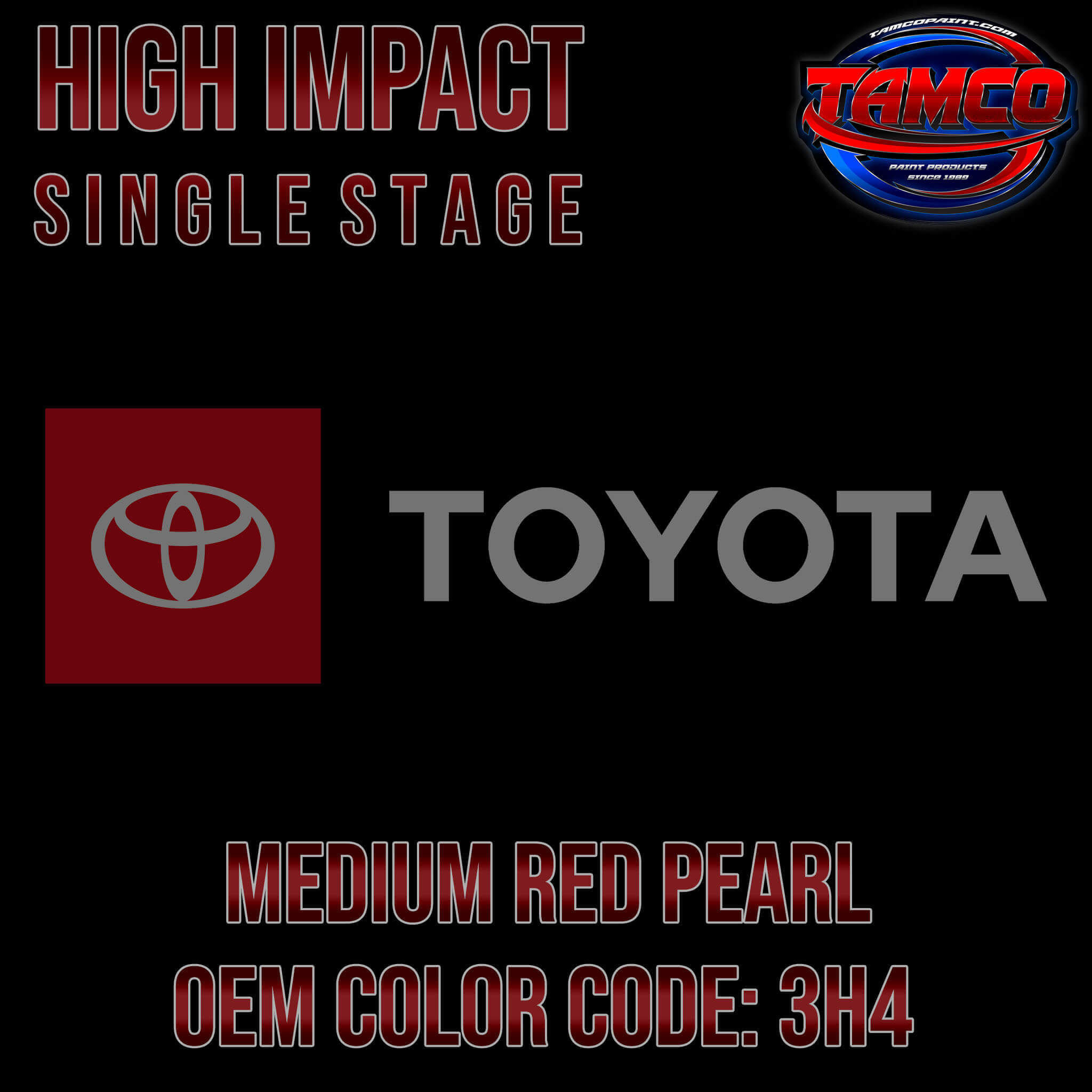 Toyota Medium Red Pearl | 3H4 | 1988-1997 | OEM High Impact Single Sta