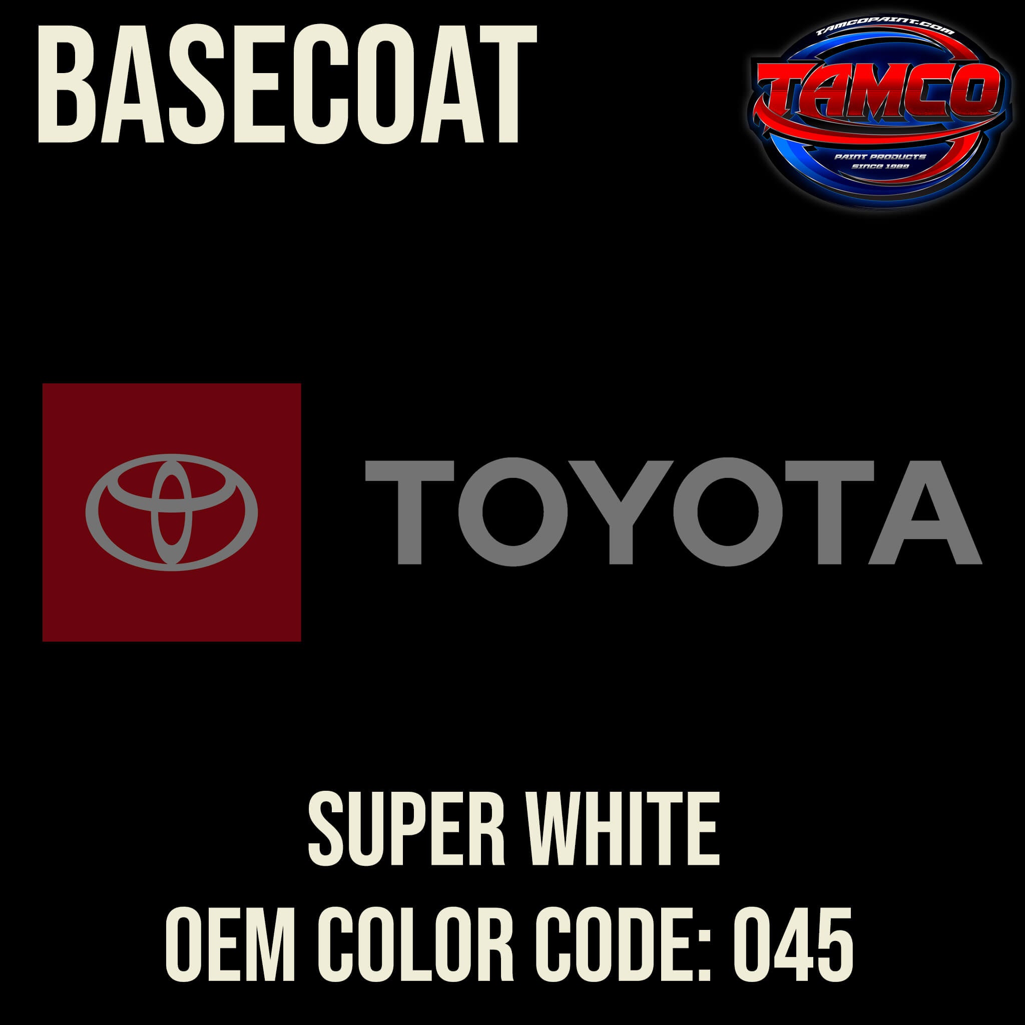 Toyota Super White | 045 | 1988-2004 | OEM Basecoat
