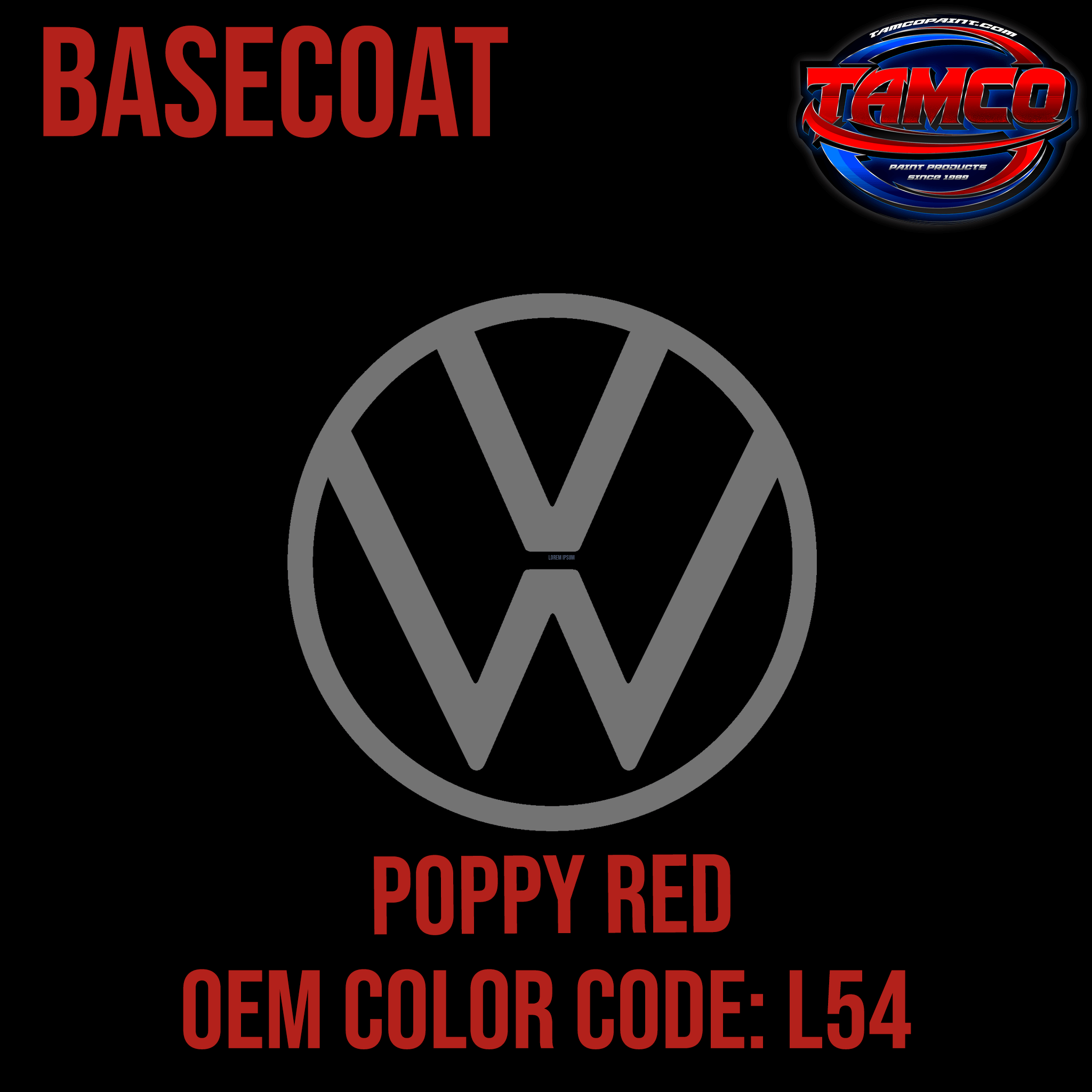 Volkswagen Poppy Red | L54 | 1951-1968 | OEM Basecoat