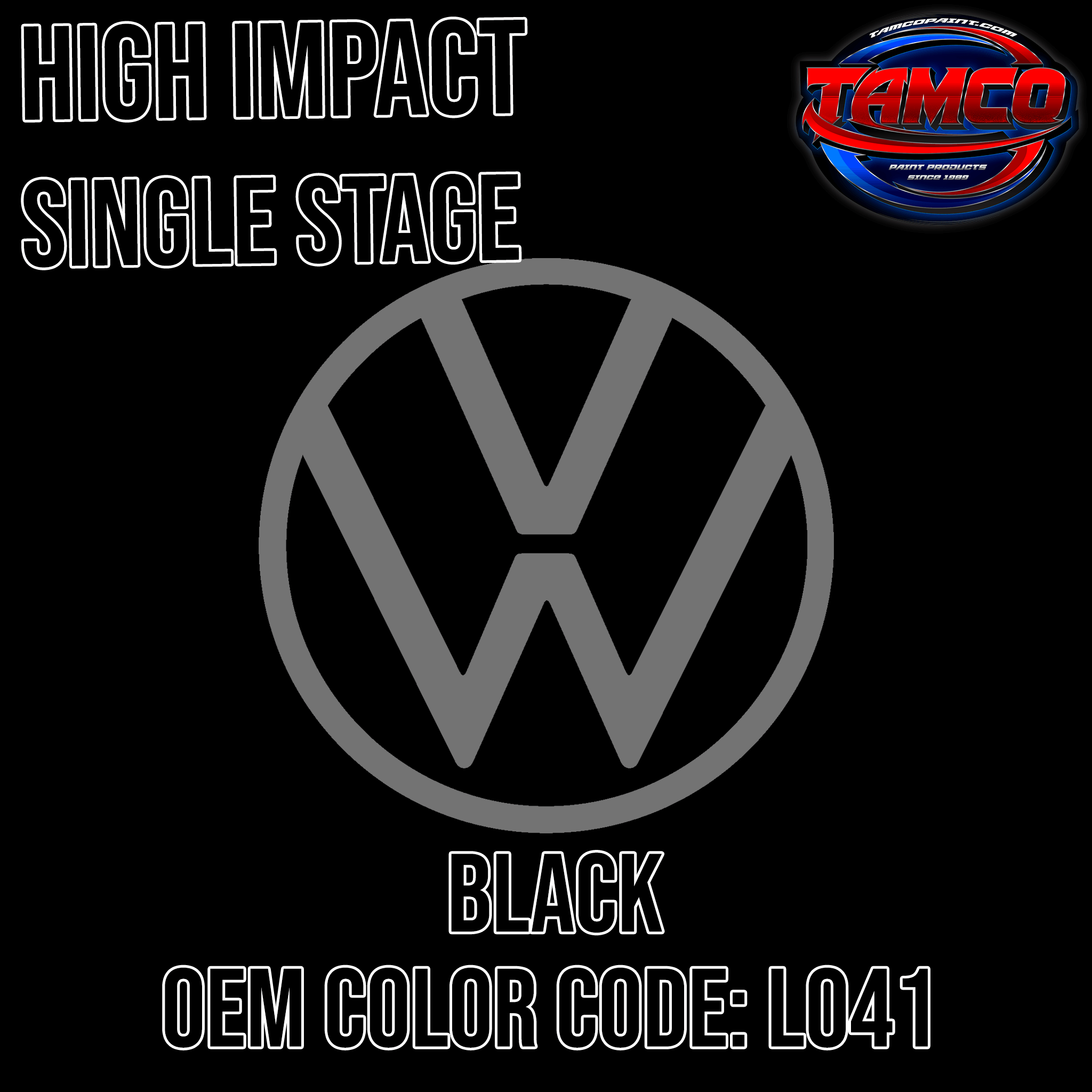 Volkswagen Black | L041 | 1980-2006 | OEM High Impact Series Single St