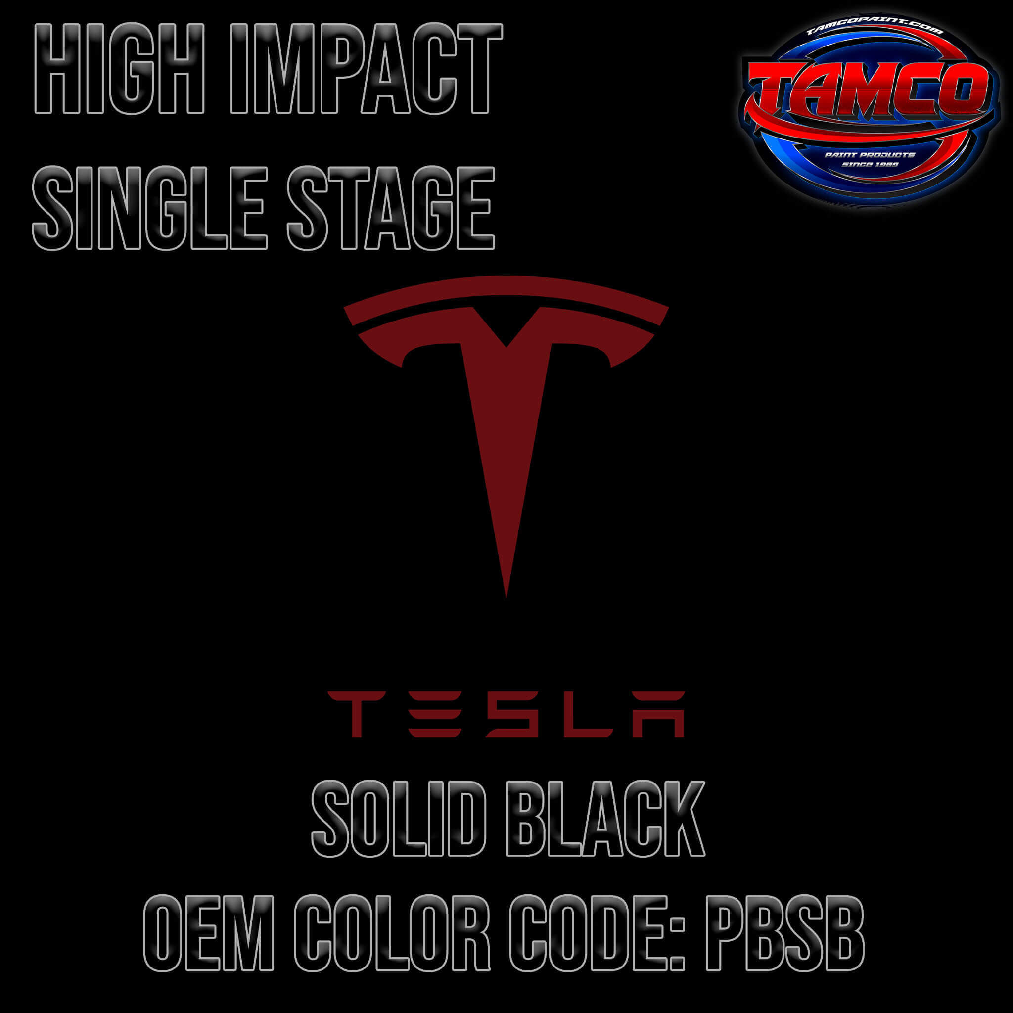 Tesla Solid Black | PBSB | 2012-2023 | OEM High Impact Series Single S