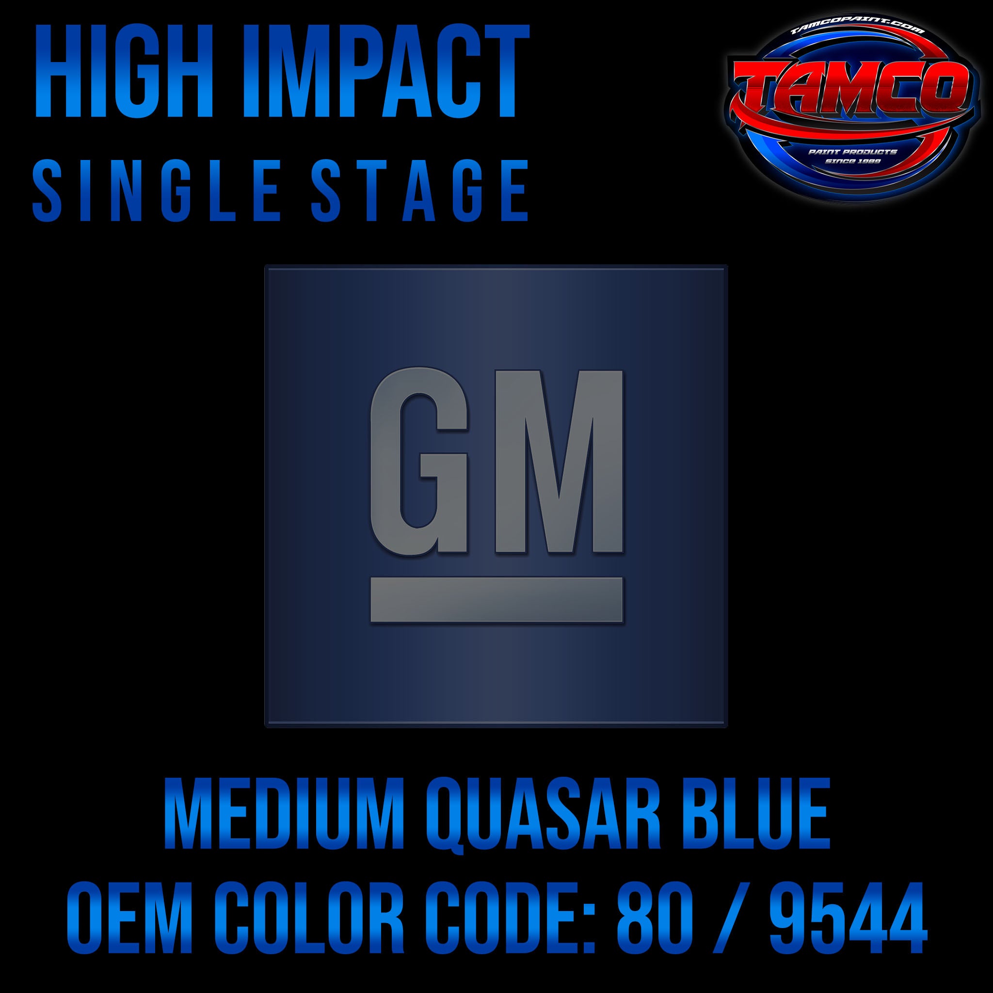 GM Medium Quasar Blue | 80 / 9544 | 1990-1993 | OEM High Impact Single