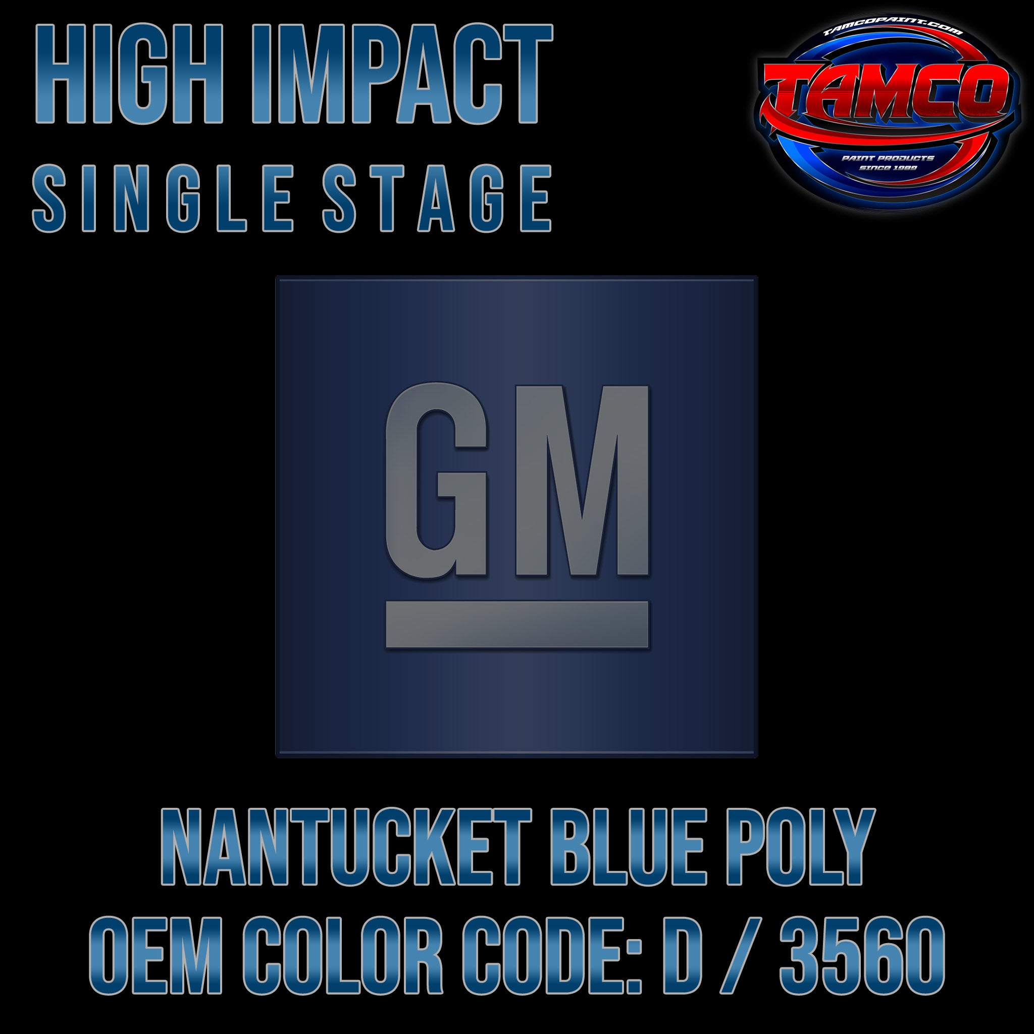 GM Nantucket Blue Poly | D / 3560 | 1967 | OEM High Impact Single Stag