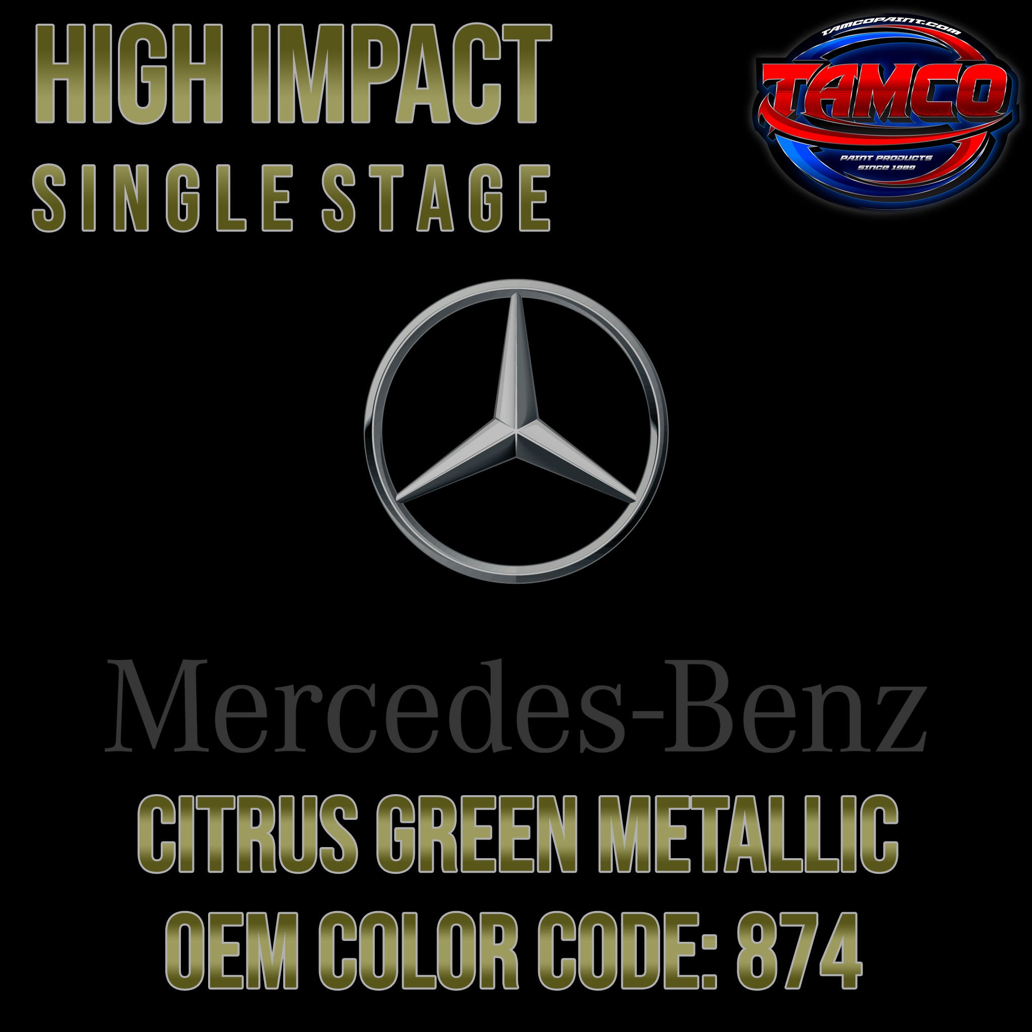 Mercedes Citrus Green Metallic | 874 | 1975-1979 | OEM High Impact Sin