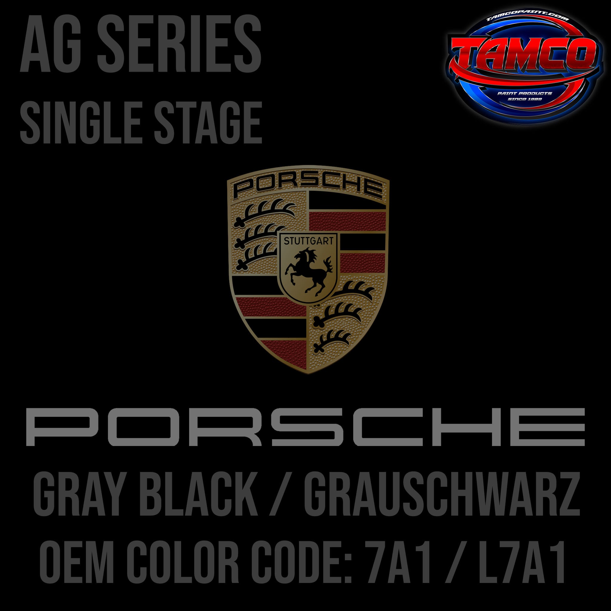 Porsche Gray Black / Grauschwarz | 7A1 / L7A1 | 2010 | OEM AG Series S