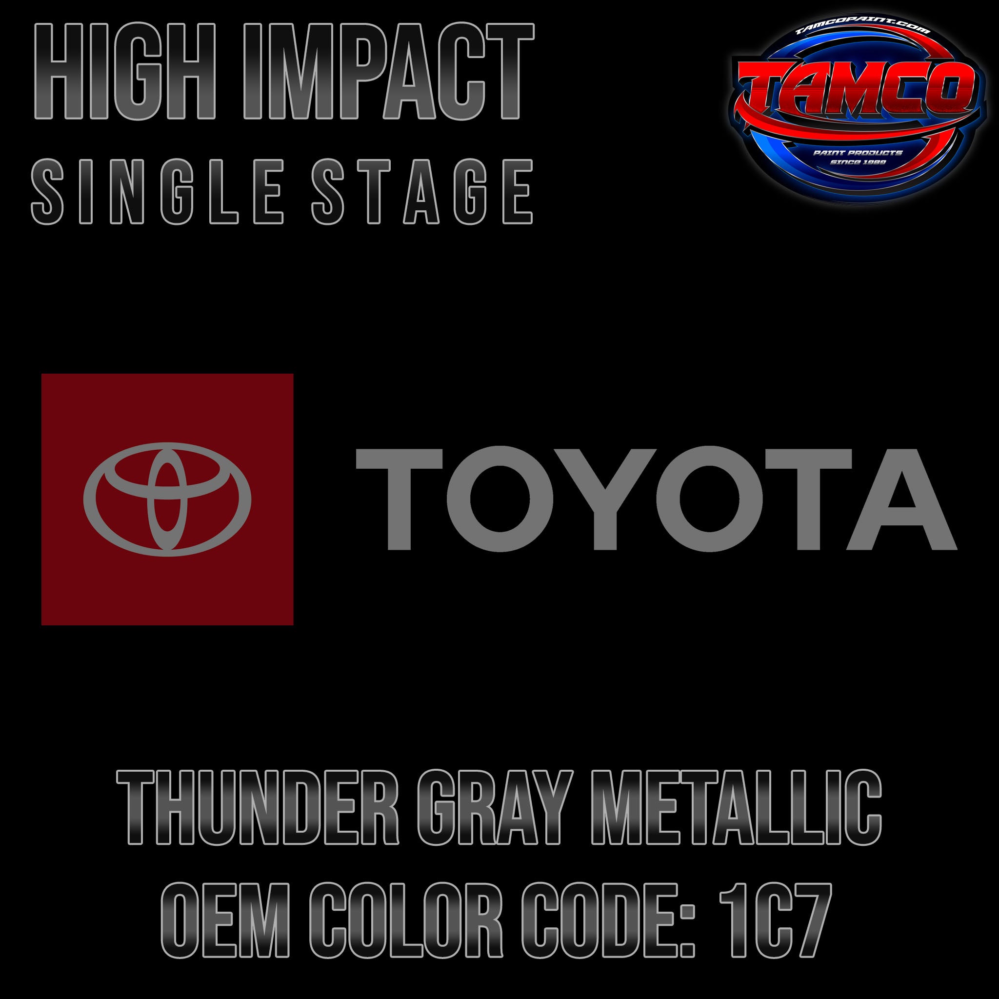 Toyota Thunder Gray Metallic | 1C7 | 1999-2003 | OEM High Impact Singl
